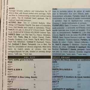 Stuffed TEDDY - Bear - Butterick Pattern 6853 - 2001 Make a Soft ...