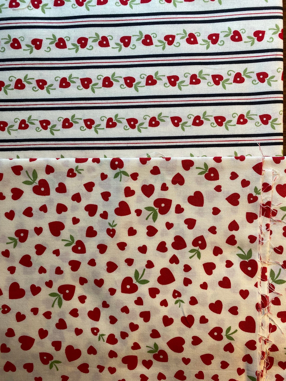 Pick a Heart Fabric Ivory Background - Valentine - 36" X 44" - Sharon ...