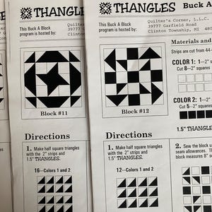 Thangles 12 Traditional Quilt Block Patterns - 2005 - Quilting Supply - Make Pillows ...