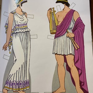 Ancient Greek Costumes Paper Dolls - 2 Dolls and Finished Clothes ...