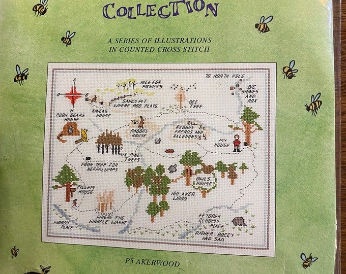 Winnie the Pooh Akerwood Map in Counted Cross Stitch Kit P5 ...