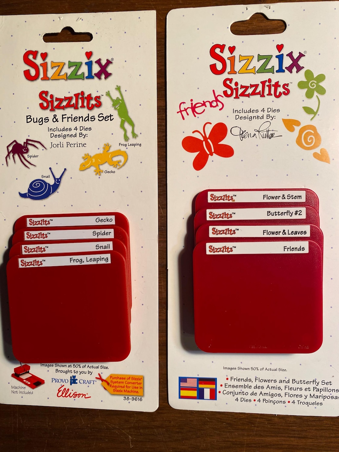 Die Set Pick Flower Butterfly Bug Frog Snail Sizzix Sizzlits for Roller ...