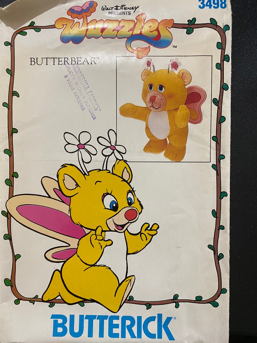 Butter BEAR Wuzzles Butterick Pattern 3498 uncut Make a Soft - Etsy