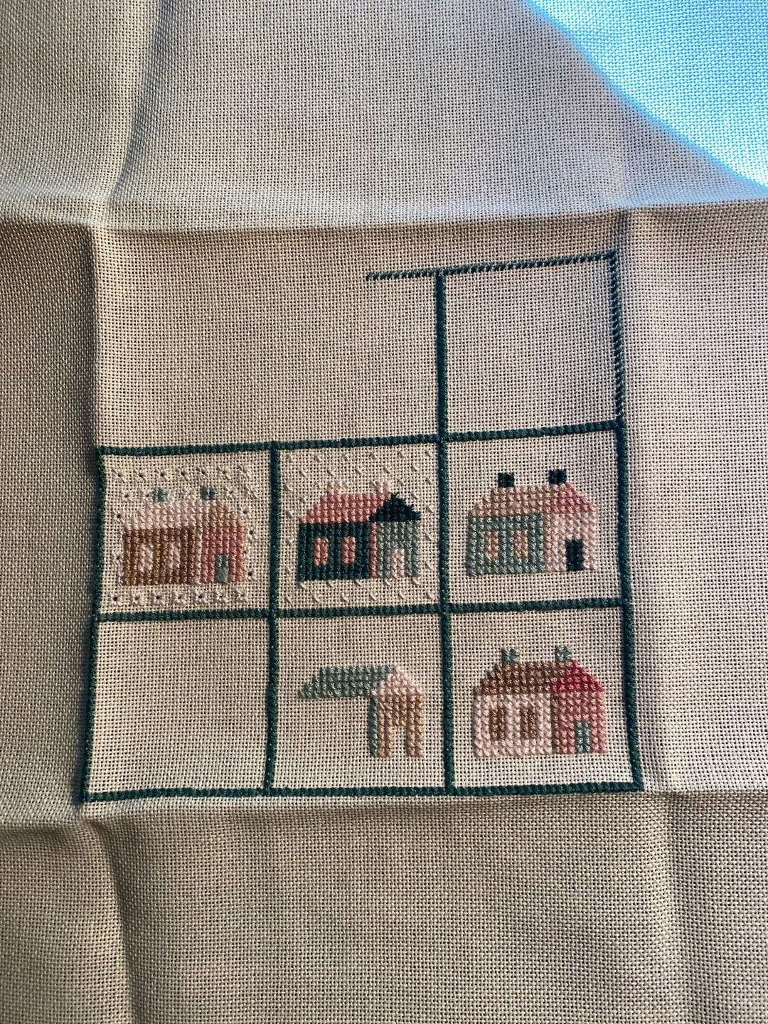 Colonial House Sampler Started Cross Stitch - Finish to Make ...
