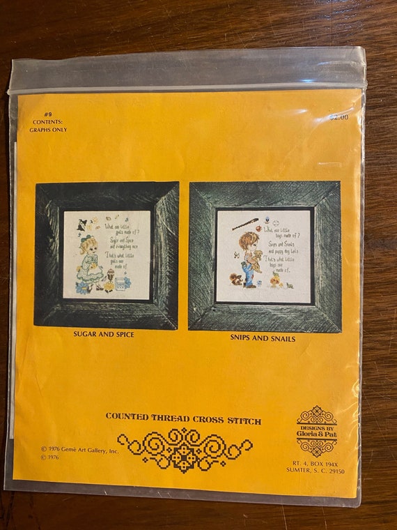 Sugar / Spice and Snips / Snails Graphs for Counted Thread - Etsy