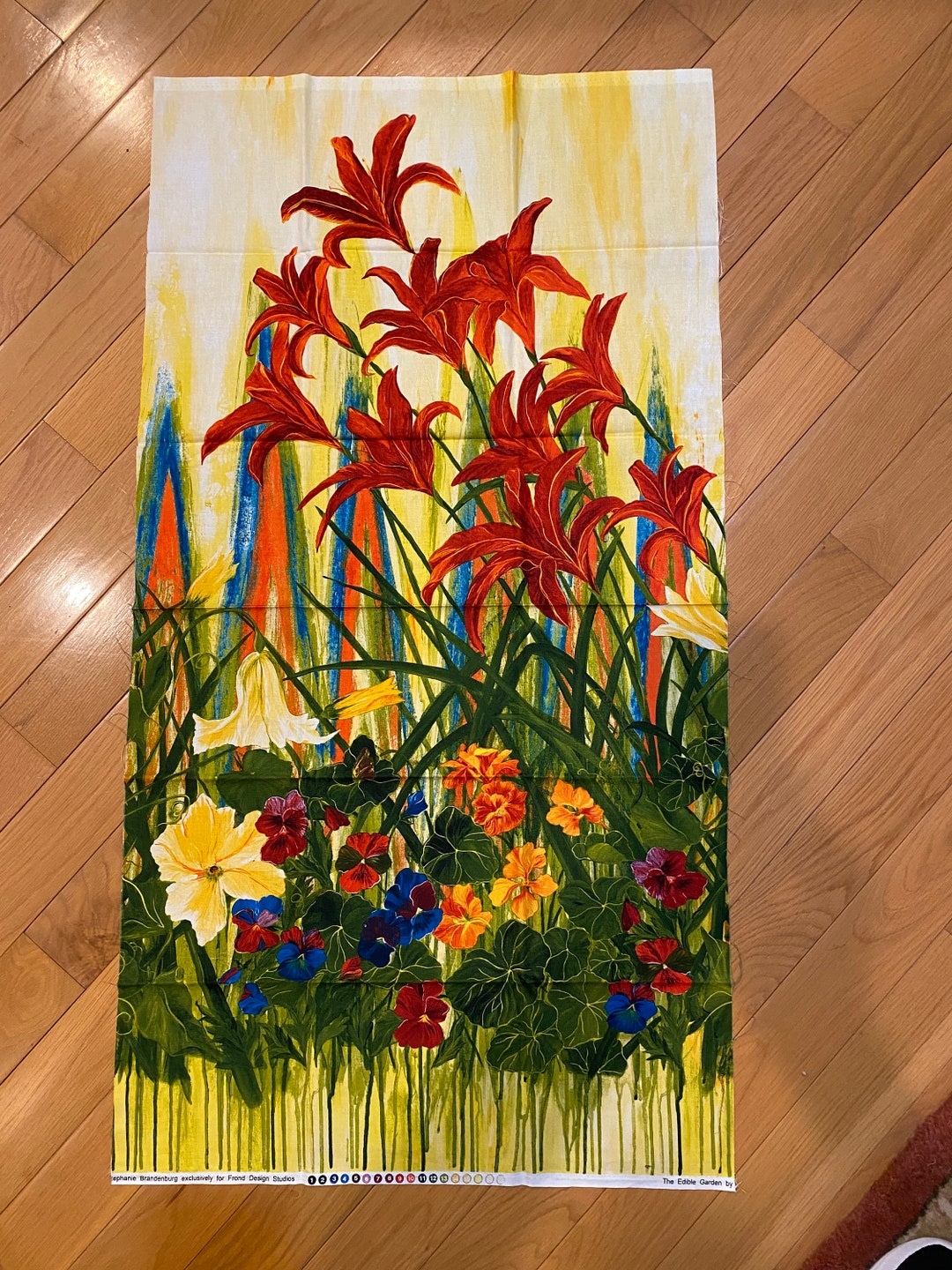 The Edible Garden Flower Fabric Panel Sew - Appliqué, Quilting, Tote ...