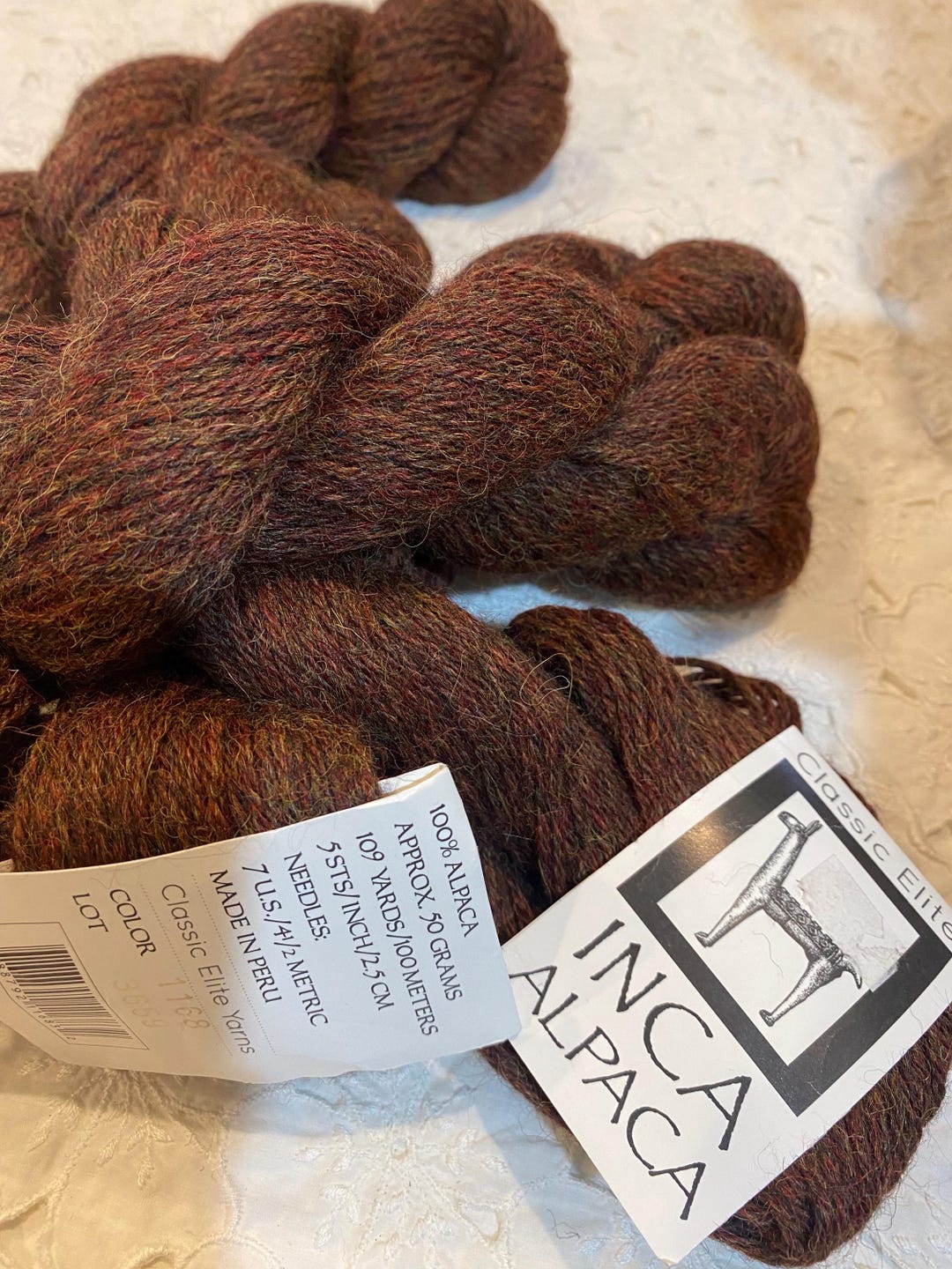 Inca Alpaca Classic Elite Yarns - 1168 Brown With Red Undertone - 100% ...
