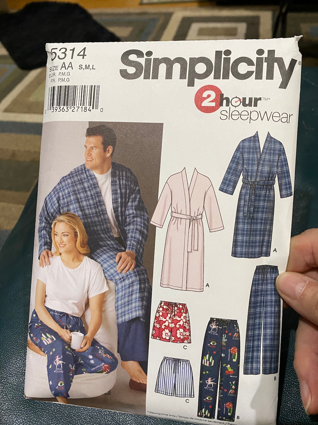 Misses / Women's / Men's / Easy Sew Wrap / Robe & Pants Simplicity 5314 ...