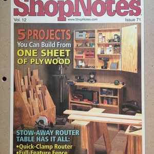 Shop Notes Magazine for Woodworking: Issue 71 September 2003 - 5 ...