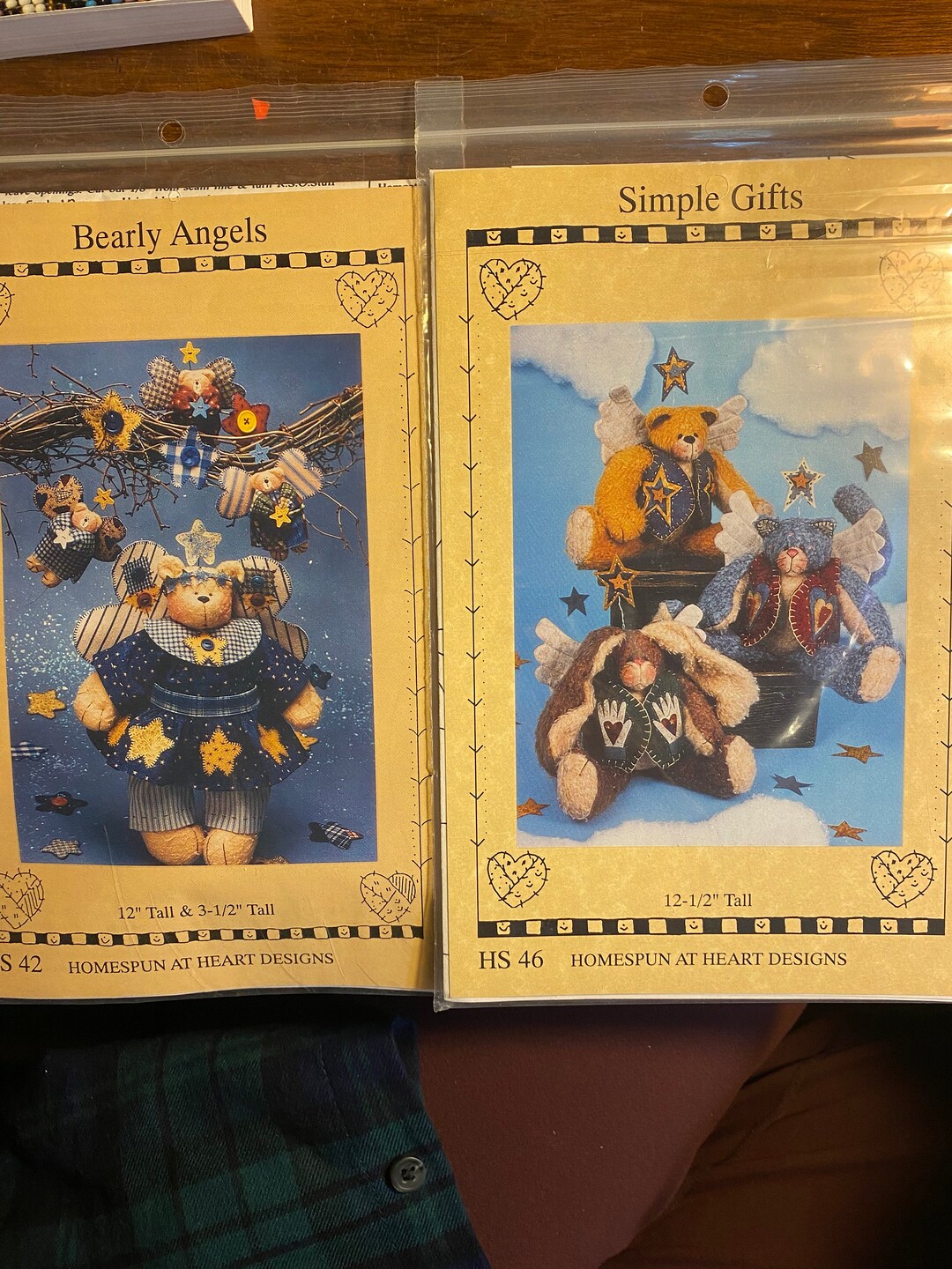 Bear Angels - Dolls / Christmas Ornament Pattern (uncut) - Homespun at Heart - Choose: Simple ...