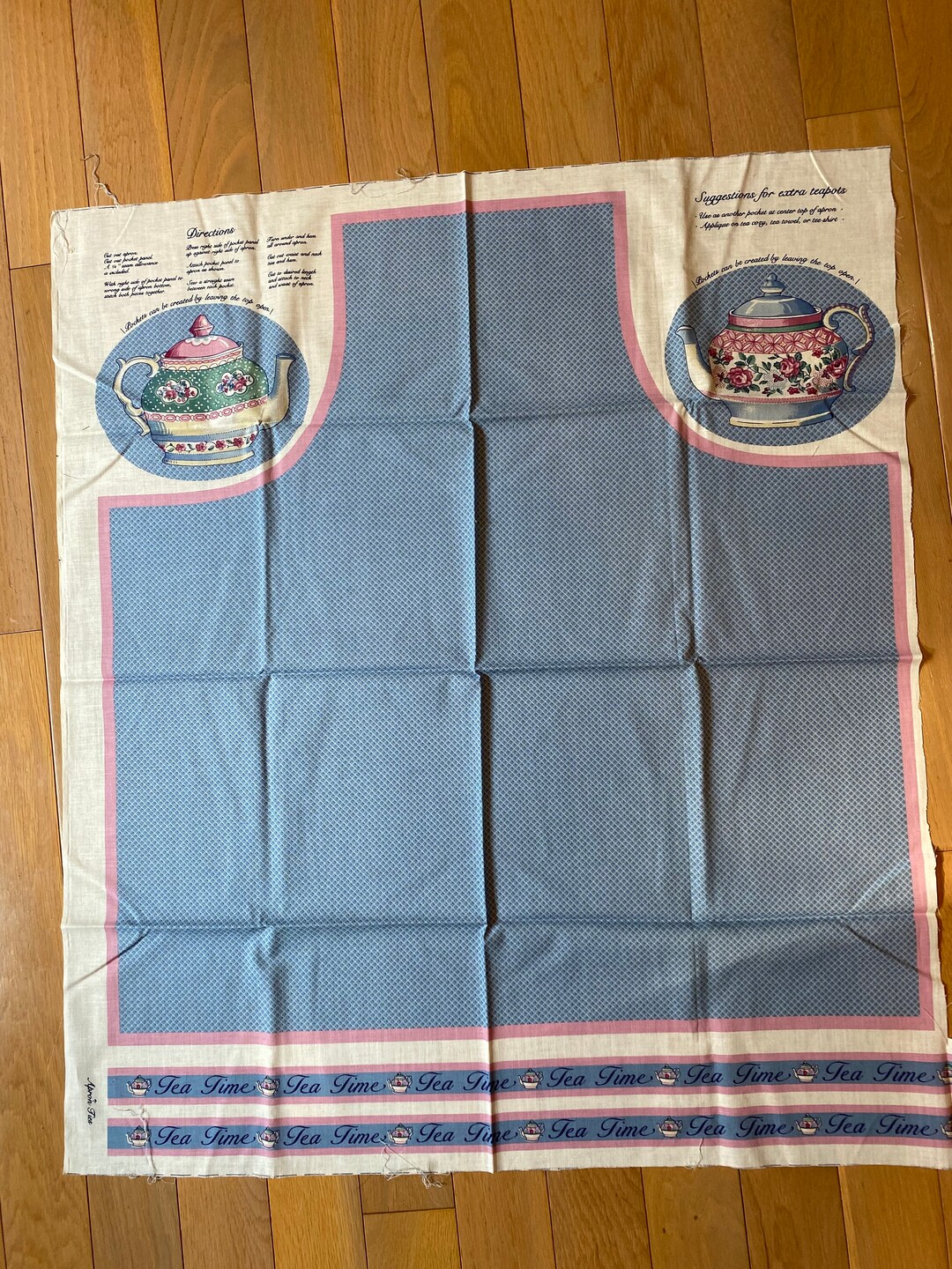 APRON Teapots - Fabric Panel - Easy to Sew and Finish - ADULT Size ...