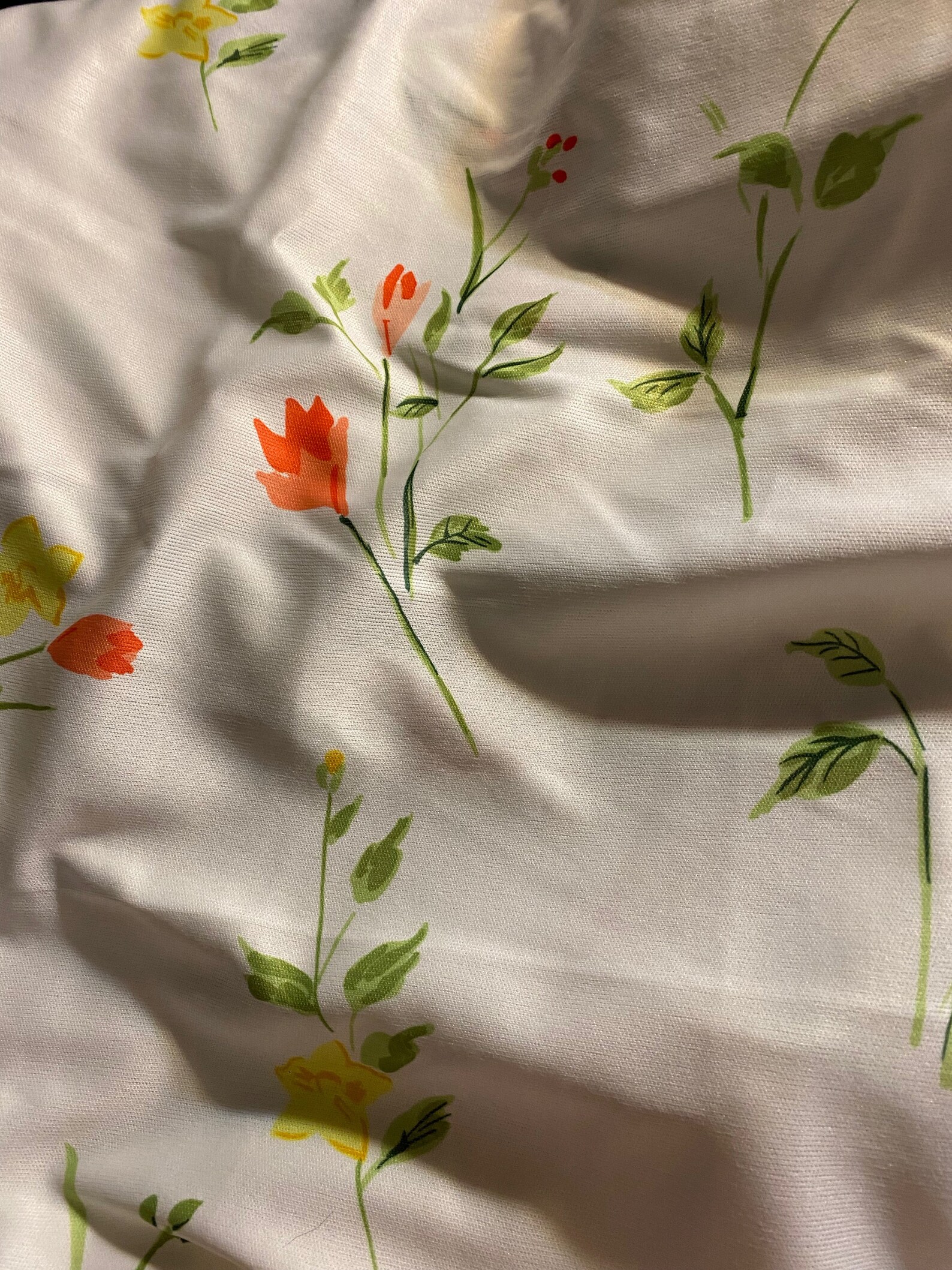 Border Print Flowers Stretch Double Knit Fabric Piece | Etsy