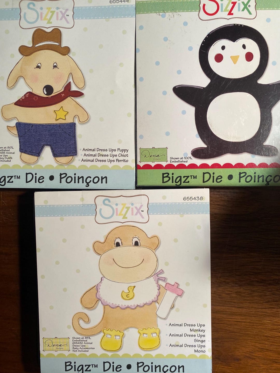 Animal Dress up - Monkey Puppy Reindeer Penguin - Pick Sizzix for ...
