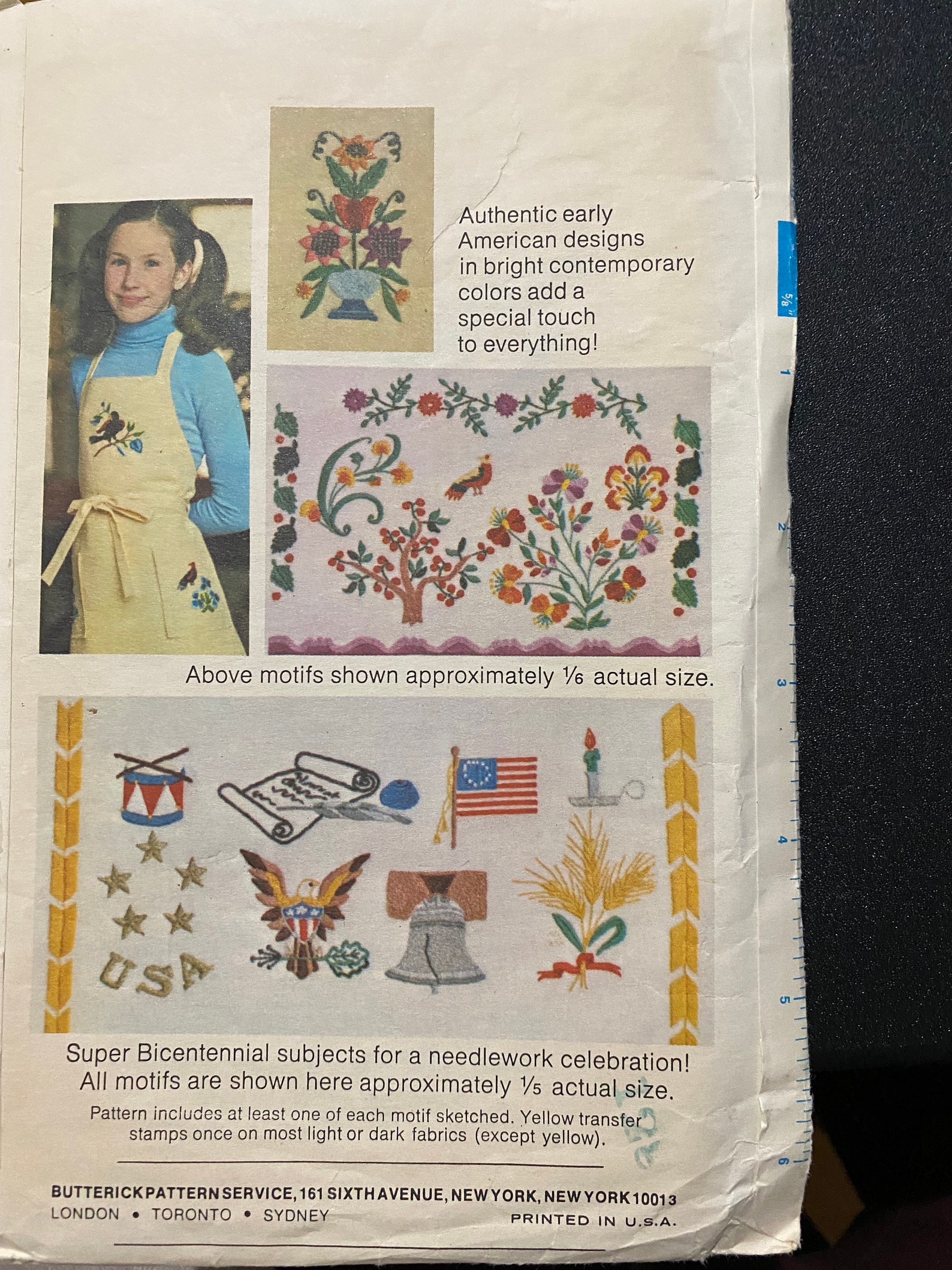 Americana Embroidery Transfers - Butterick 4308 Pattern Embroidery ...