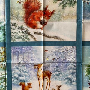 Snow Pals Winter Scene Fabric Panel Hazel Lincoln Quick Easy Project ...