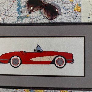 1960 Corvette Antique Cars Transportation Automobile Counted Cross ...