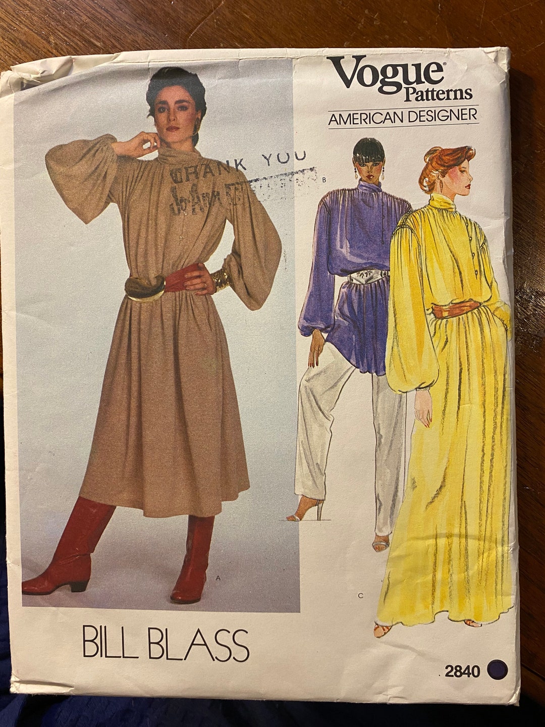 Misses Dress Vogue Design 2840 Pattern Bill Blass (uncut) Size Medium ...