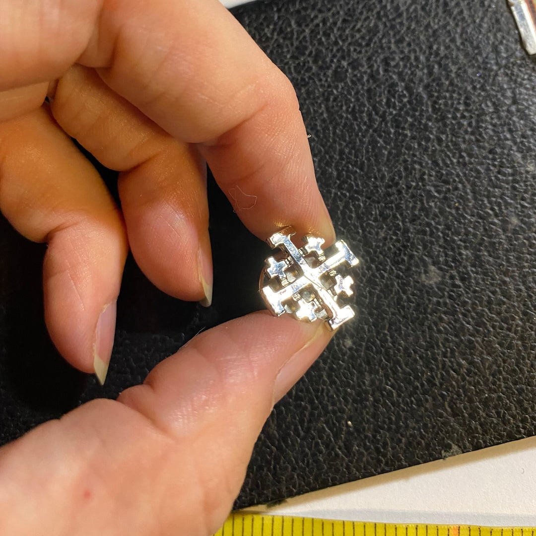 United Decorative Cross Vintage Tie Tack Pin - Silver Tone ~ 3/4 ...