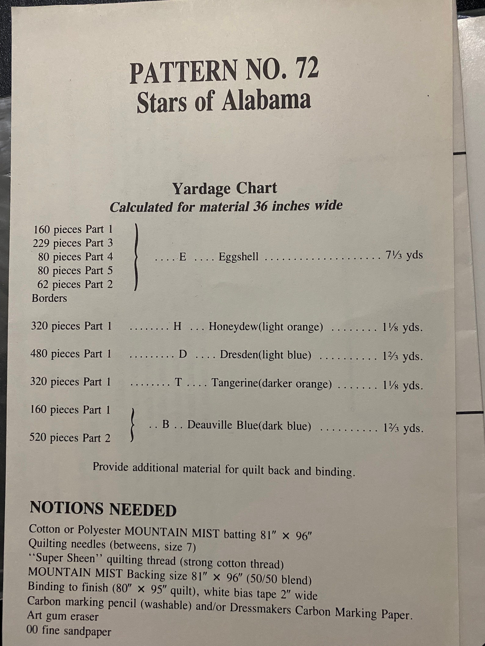 Stars of Alabama Quilt Pattern Mountain Mist Classic Quilt - Etsy