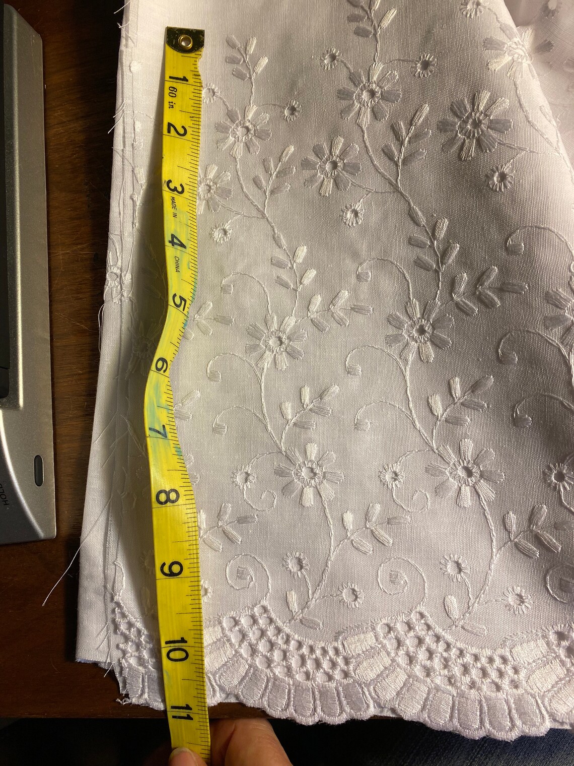 White on White Eyelet Fabric Embroidered Flowers - Eyelet 10" Lace ...