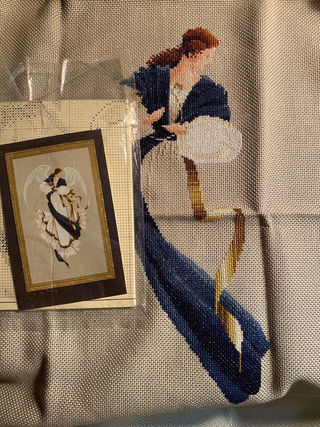 Angel of Hope Chart and Started Piece Lavender & Lace Victorian Designs ...