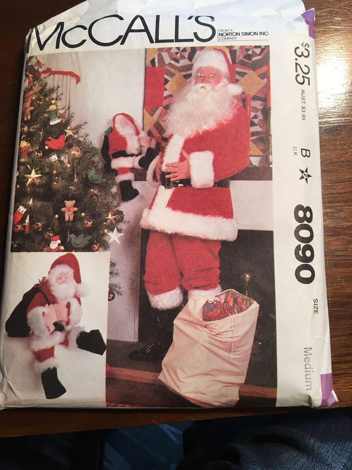 Cloth Santa Doll and Adult Costume Mccall's 8090 Vintage | Etsy