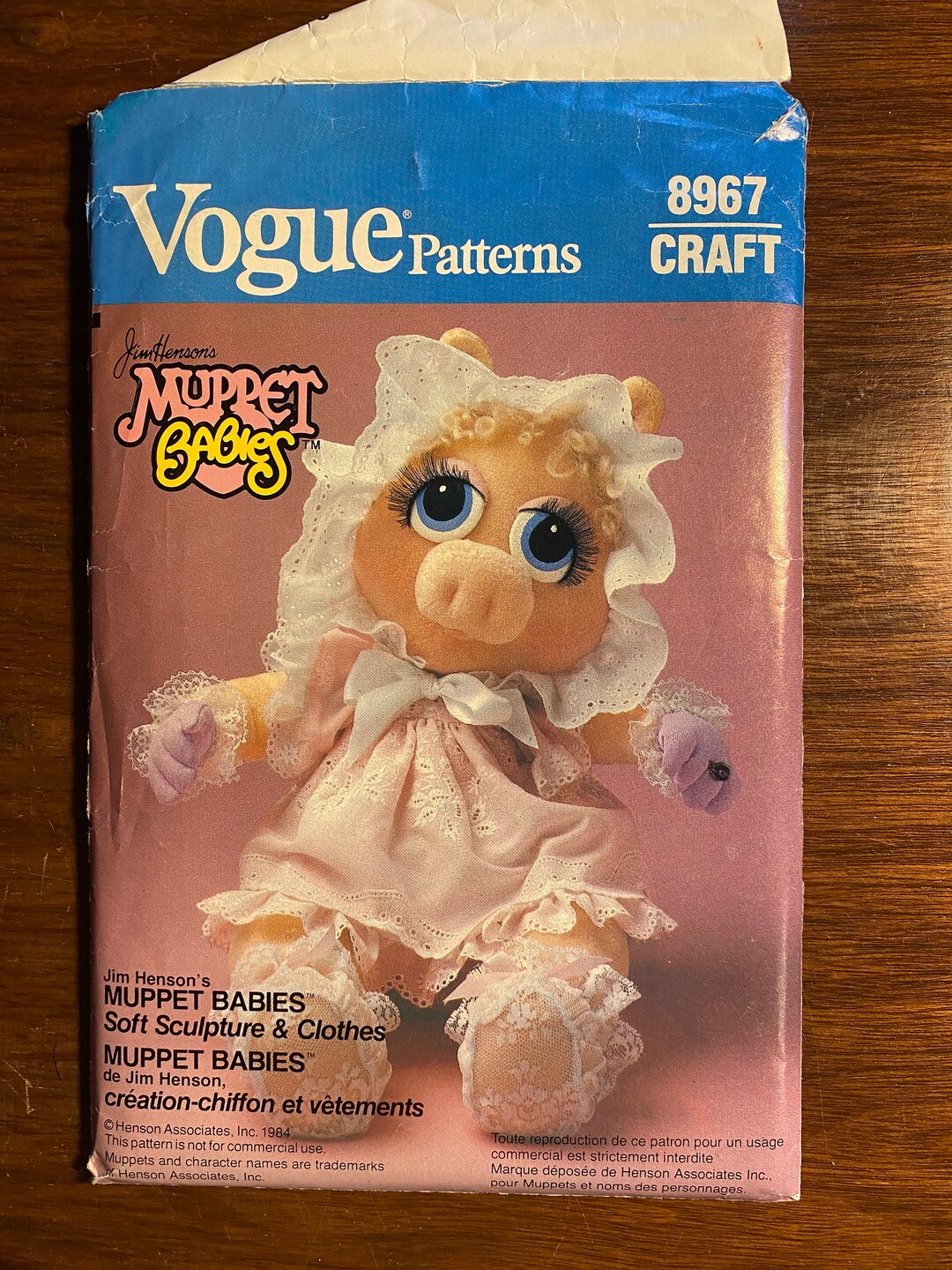 Muppet Babies Baby Piggy Vogue Craft 8967 Pattern (uncut), 17" Tall ...