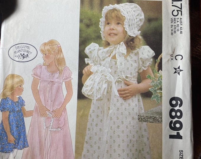 Girls' Garden Party Dress Laura Ashley - Mccall's 6891 Pattern - Child ...