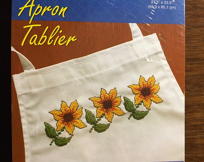 Sunflowers Apron Ready to Cross Stitch Janlynn 021-227 Pre Stamped ...