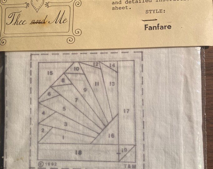 QUILT Fanfare Pattern for Quilting, Template - 3" X 3" Miniature Quilt ...