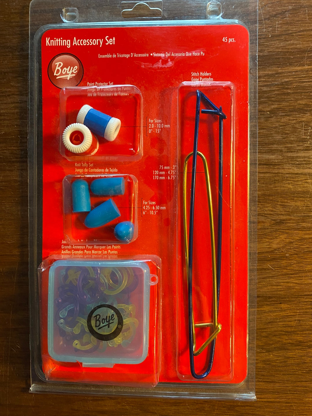 Boye Knitting Accessory Set Kit Stitch Holders Point Protector, Knit ...