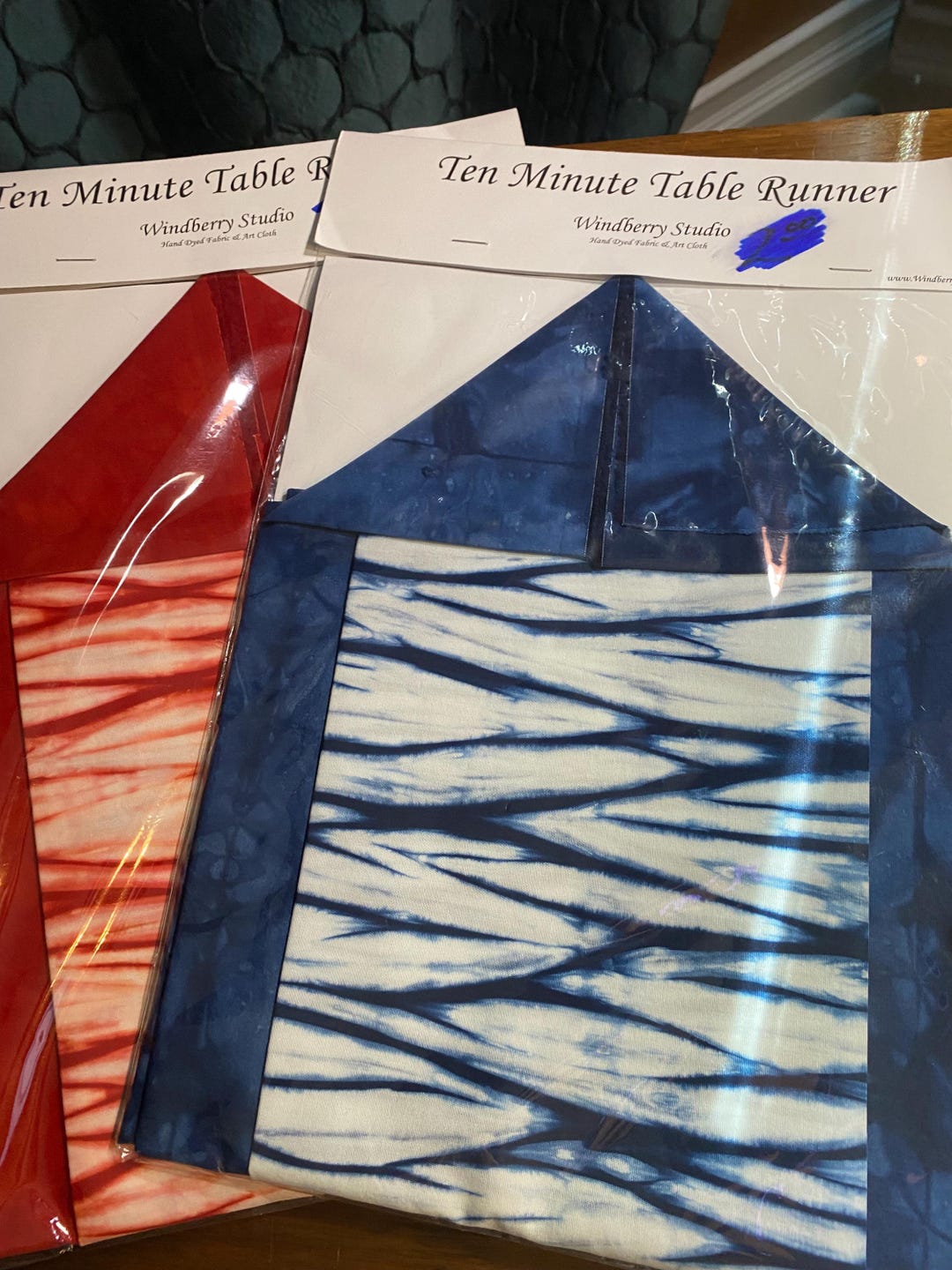 Ten Minute Table Runner Fabric Kit Pick: Red or Blue - Includesfabric ...