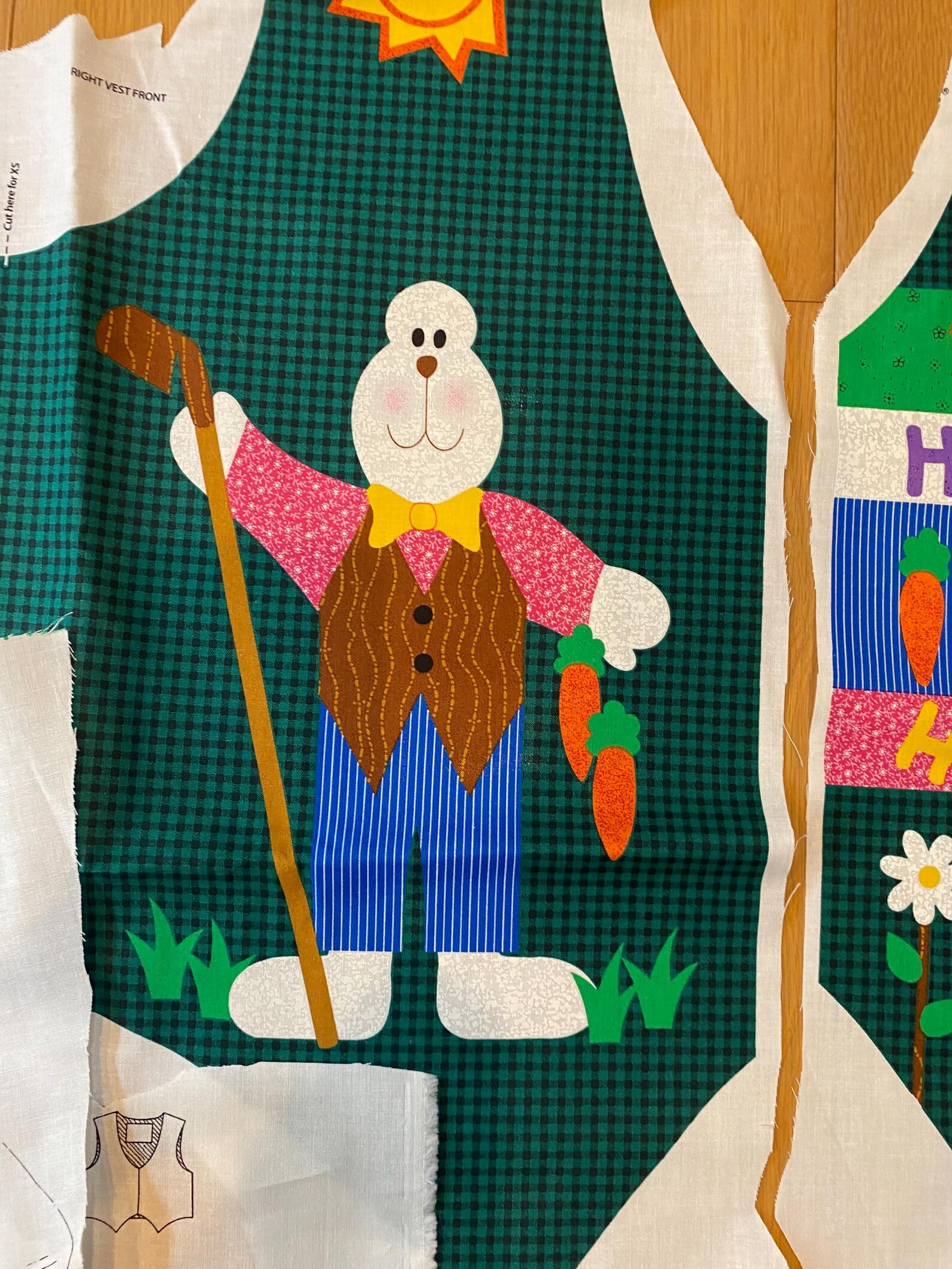 Daisy Easter Vest Fabric Panel Ready to Sew, - Add a Festive Look to ...