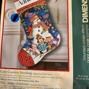 Cute Carolers Stocking Christmas Counted Cross Stitch Kit - Dimensions ...