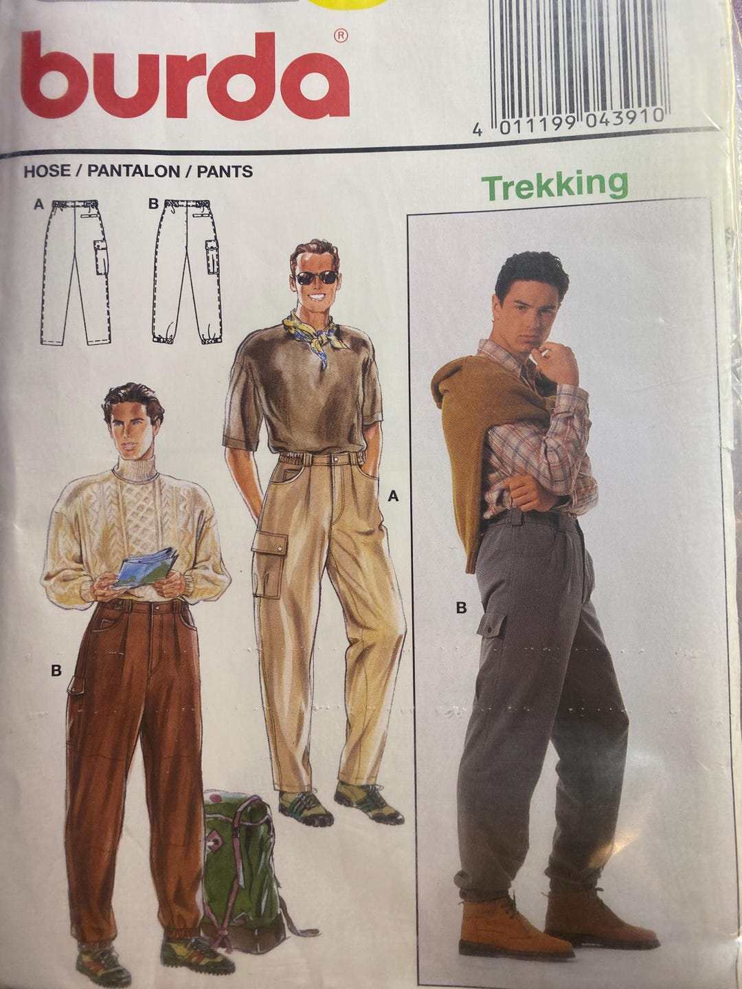 Man's Trekking Pants 4391 - Burda Pattern (uncut) - Adult Size 36 to 48 ...