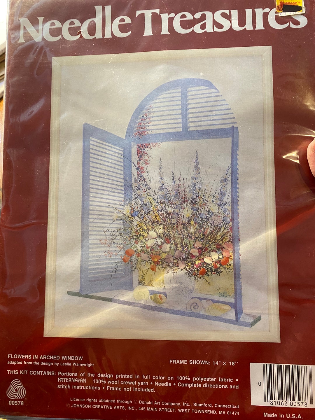 Flowers in Arched Window - Leslie Wainwright - Embroidery Stitchery Kit ...