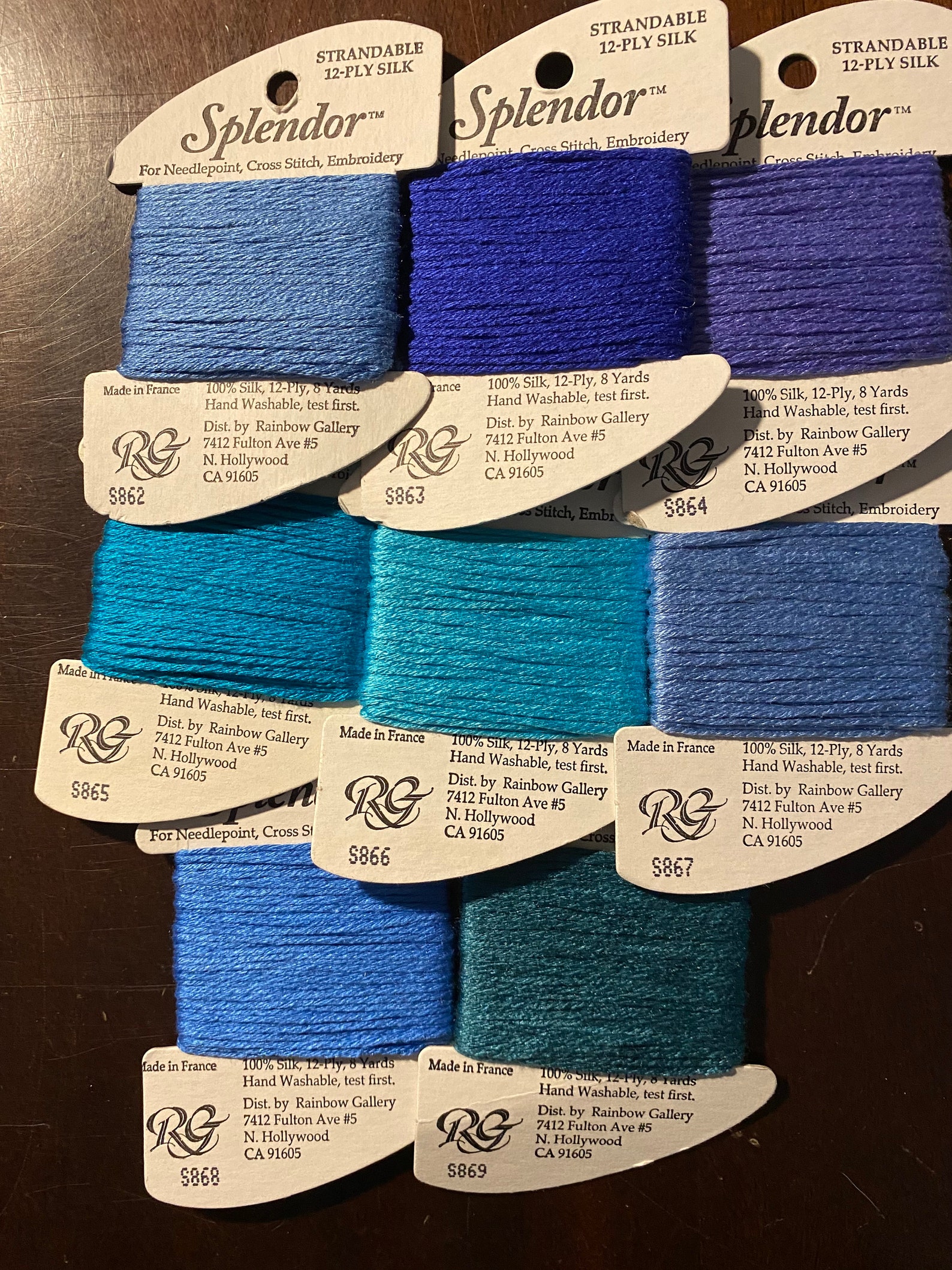 Splendor Silk No S800 to S869 - Specialty Needlework Floss Needlepoint ...