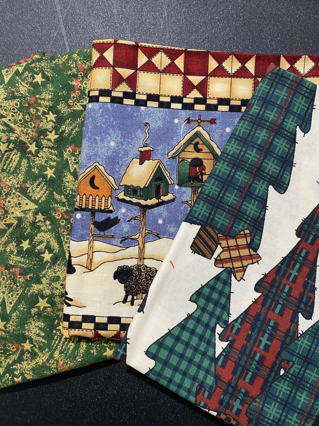 Small Bits Christmas Bundle of Fabric Pieces to Finish / Add to Your ...