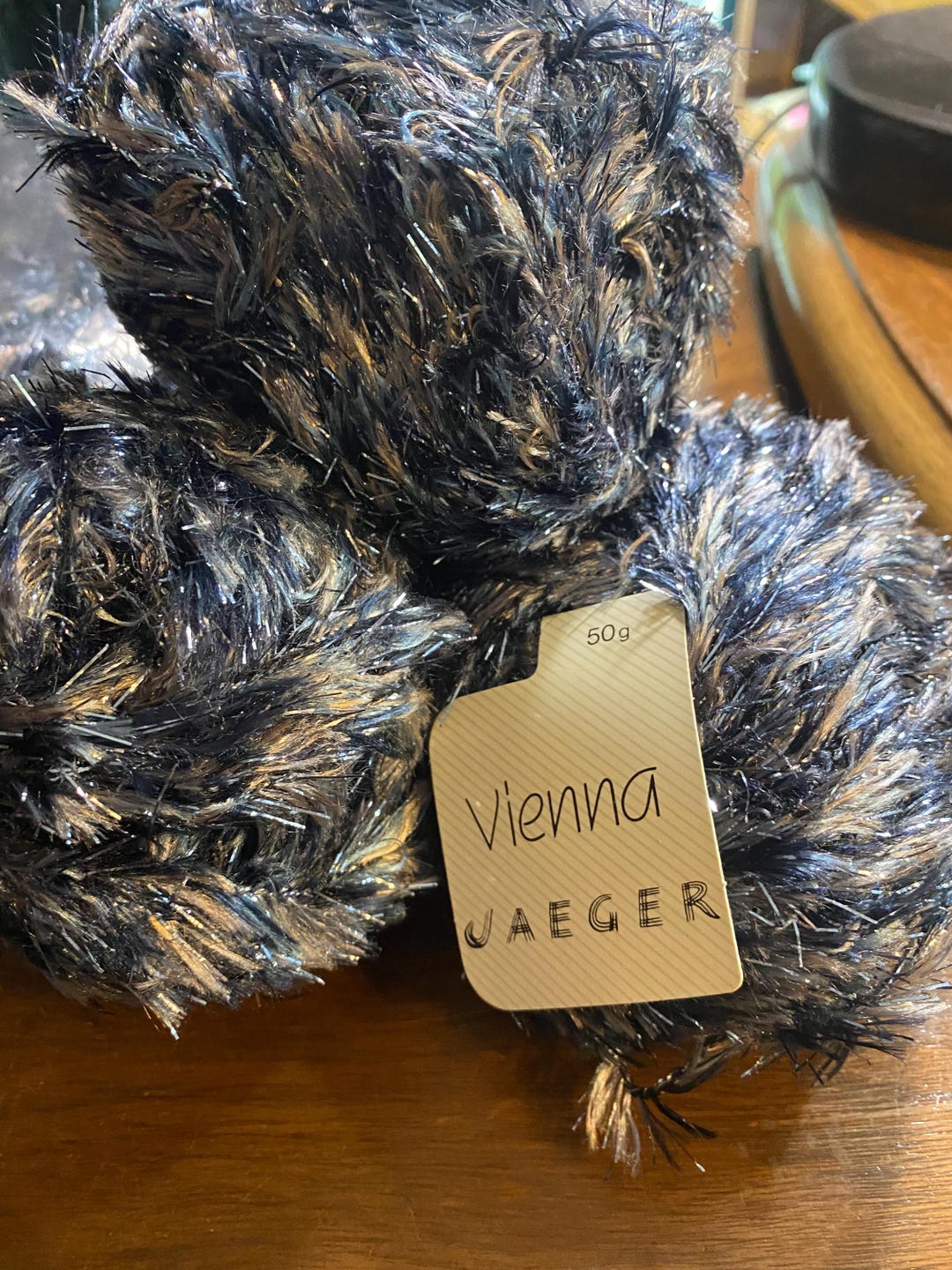 Vienna Jaeger Yarn - Color: 91 Silver / Grey - Frilly / Fuzzy - 50 ...