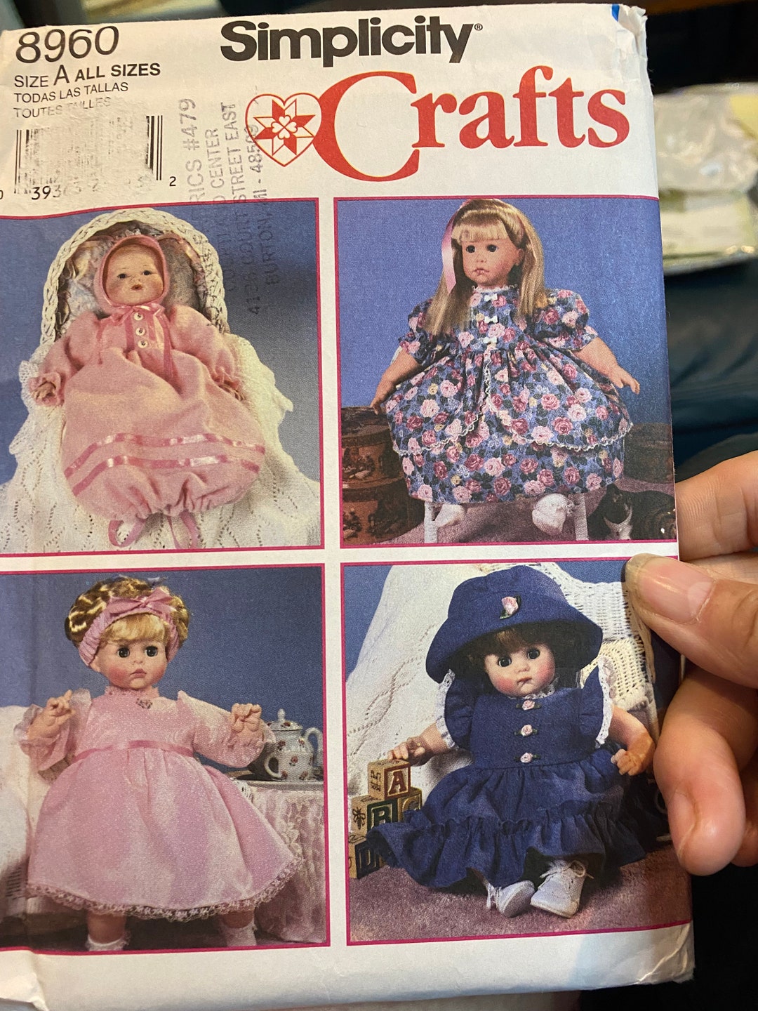 DOLL CLOTHES Pattern - Fits 12" to 22" Doll Simplicity 8960 - Dress ...