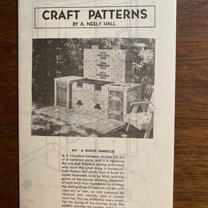 Brick Duplex Barbecue Craft Pattern No 847-A - A Neely Hall - Materials ...