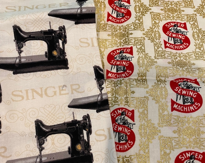 Singer Sewing Machine / Logo Fabric - Pick Design - Great for Quilting ...