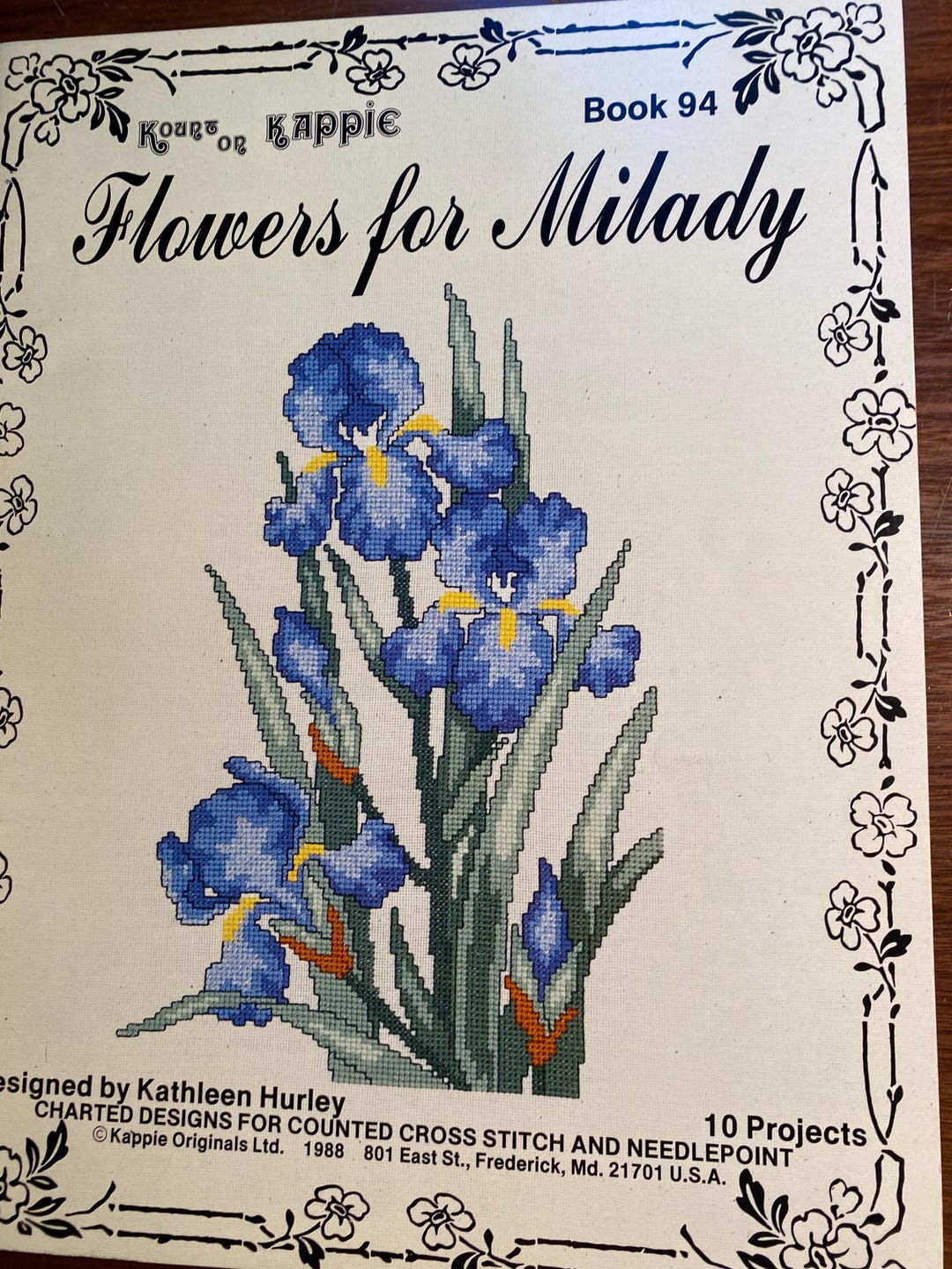 Flowers for Milady - 10 Projects Cross Stitch Chart - Kathleen Hurley ...