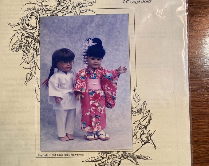 Kimono Japanese Doll Clothes Pattern Fits 18" / 20" Dolls - Fancy ...