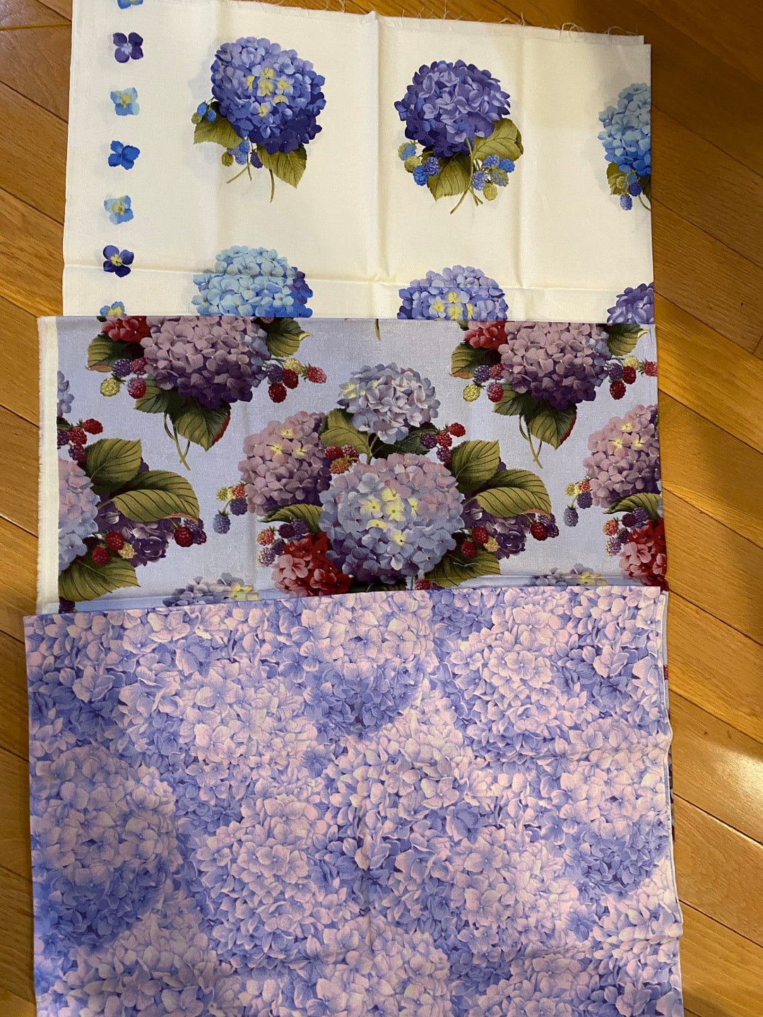 Hydrangea - Flower Print Fabric Choose Design - 36" X 44" - for ...