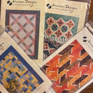 Choose Quilt Pattern, Atkinson Designs - Yellow Brick Road, Fire Escape, Daisy Chain or Radish ...