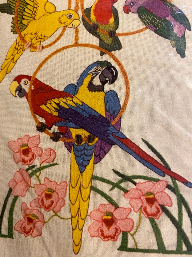 Tropical Aviary Birds - Dimensions Crewel Embroidery Stitchery Kit 1248 ...
