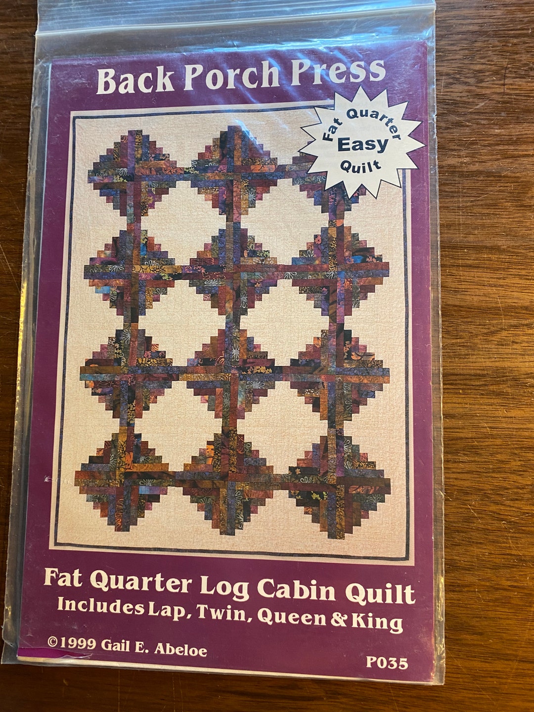 Log Cabin With Fat Quarters Pieced Quilt Pattern - Gail Abeloe - 1999 ...