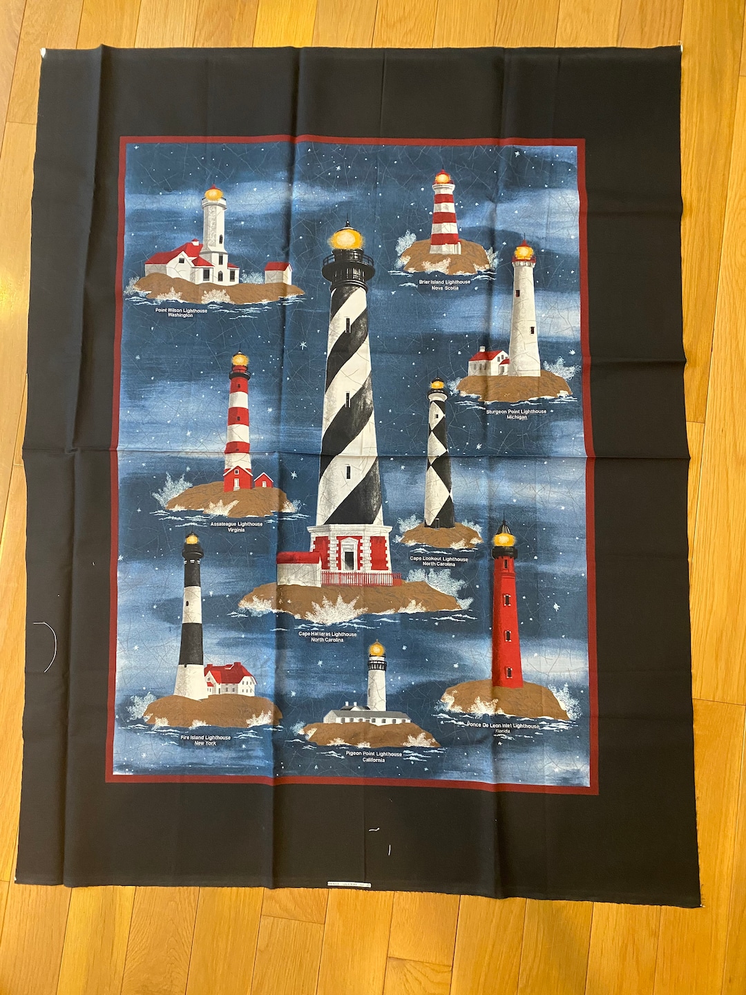 Fabric Panel American Lighthouses - Pictures Sew as Pillow,, Quilting ...