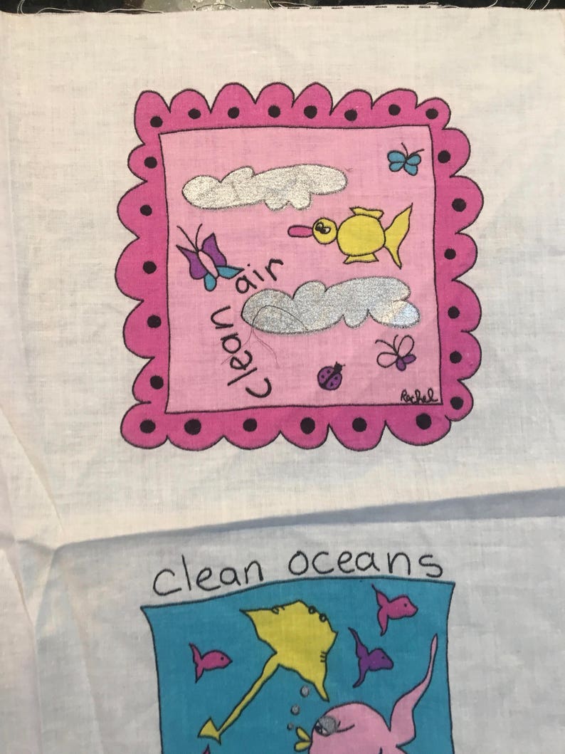 Earthwear Patches birds Trees Fish Earth Fabric Panels to | Etsy